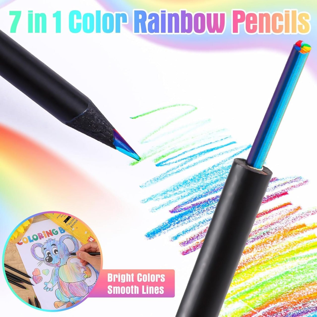 Rainbow Pencil Set | For Coloring/Drawing/Sketching Book | Wooden Mixe ...