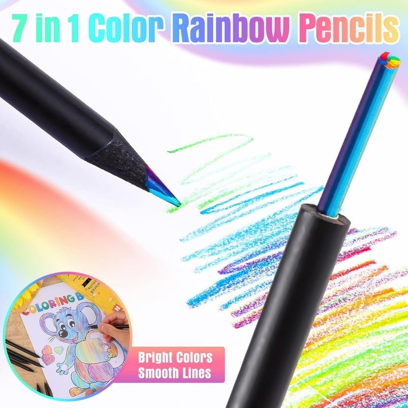 Rainbow Pencil Set | For Coloring/Drawing/Sketching Book | Wooden Mixe ...